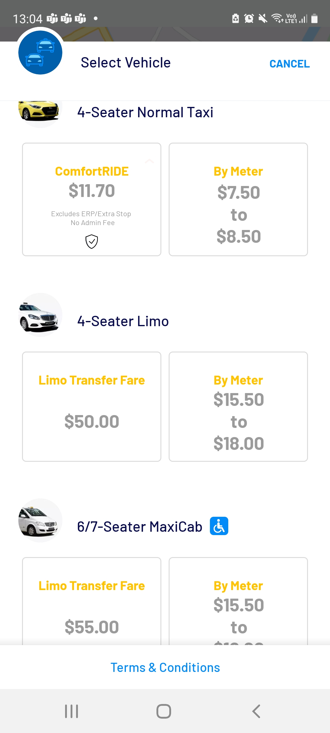 Multiple Stops with the ComfortDelGro Taxi Booking App